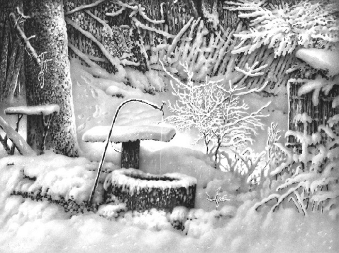 Pencil Drawings of Winter Scenes by Guram Dolenjashvili | Amusing Planet